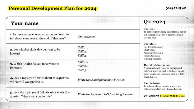 Your 2024 Personal Development Plan - Sweathead
